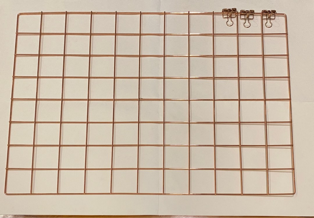 rose gold wire metal mesh grid photo display board, Furniture & Home ...