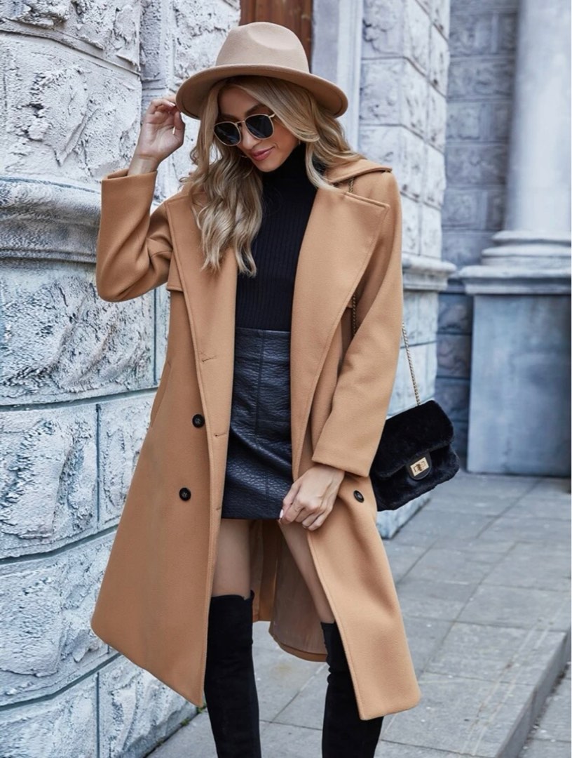 Shein Brown Trenchcoat, Women's Fashion, Coats, Jackets and Outerwear ...