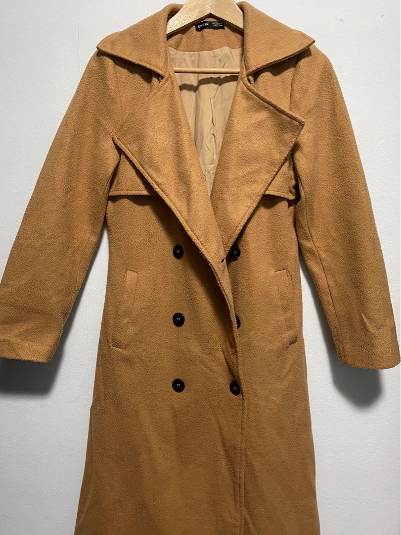 Shein Brown Trenchcoat, Women's Fashion, Coats, Jackets and Outerwear ...