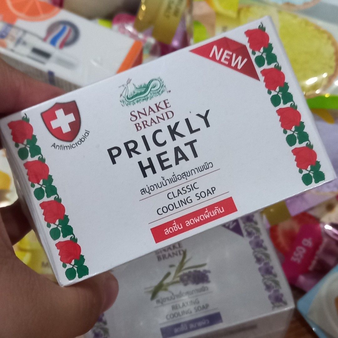 Snake Brand Prickly Heat Classic Cooling Soap Made in Thailand, Beauty ...