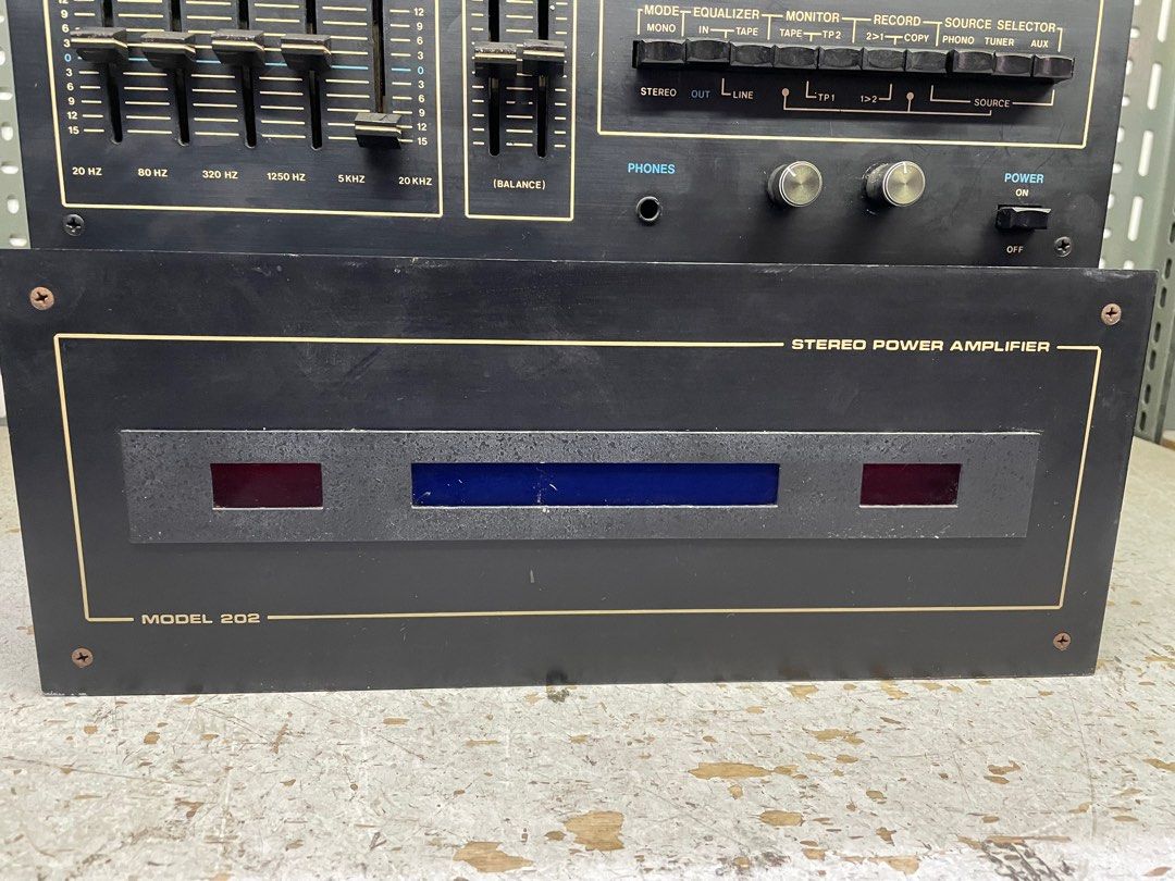 Spectro Acoustic 101B Stereo Preamp & 202 Stereo Power Amplifier, Audio ...