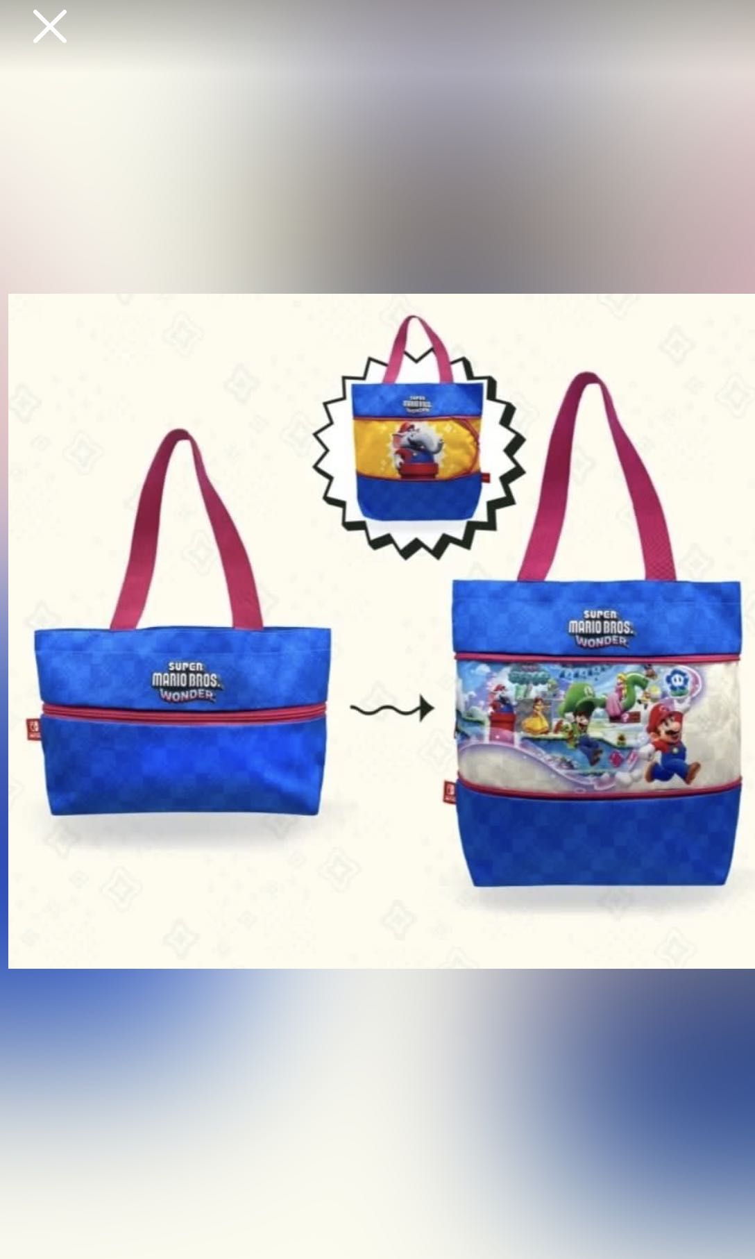 Super Mario Bros Wonder Expandable bag, Luxury, Bags & Wallets on Carousell