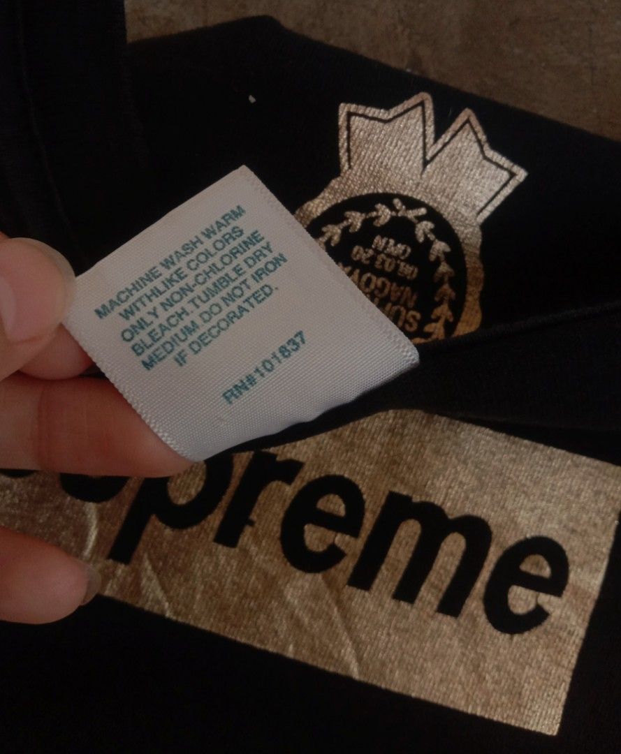 Supreme gold box logo, Men's Fashion, Tops & Sets, Tshirts & Polo ...