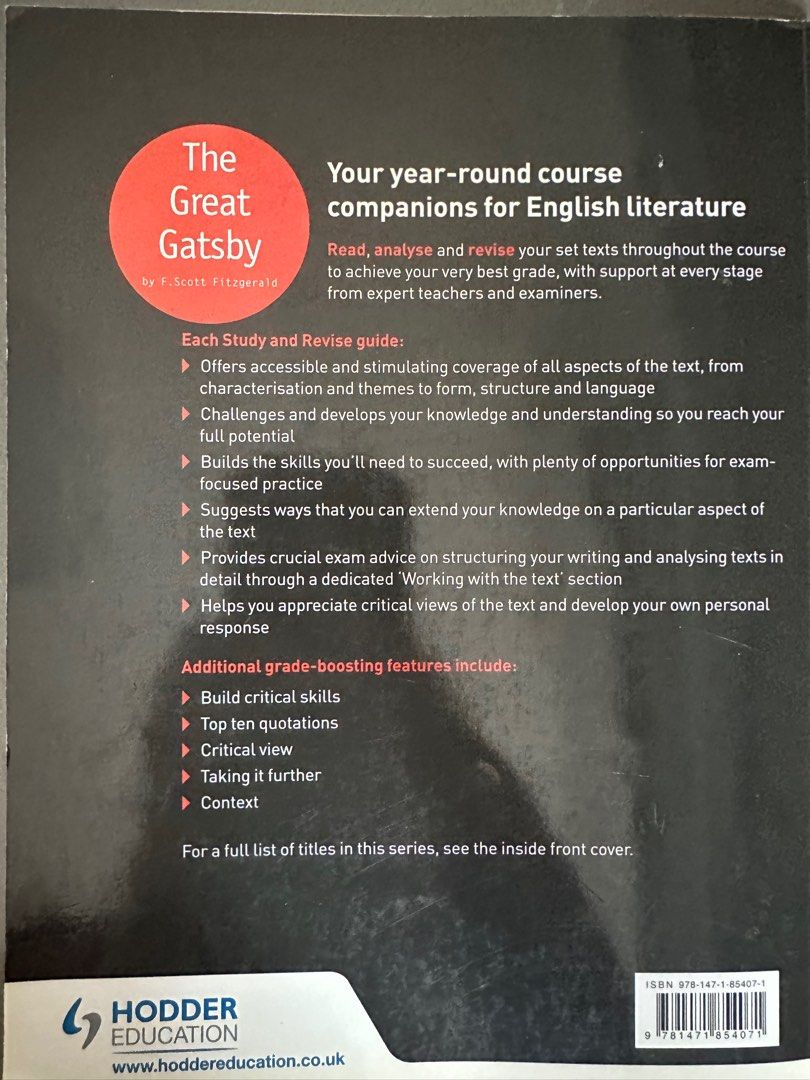 The Great Gatsby study guides, Hobbies & Toys, Books & Magazines, Fiction & Non-Fiction on Carousell