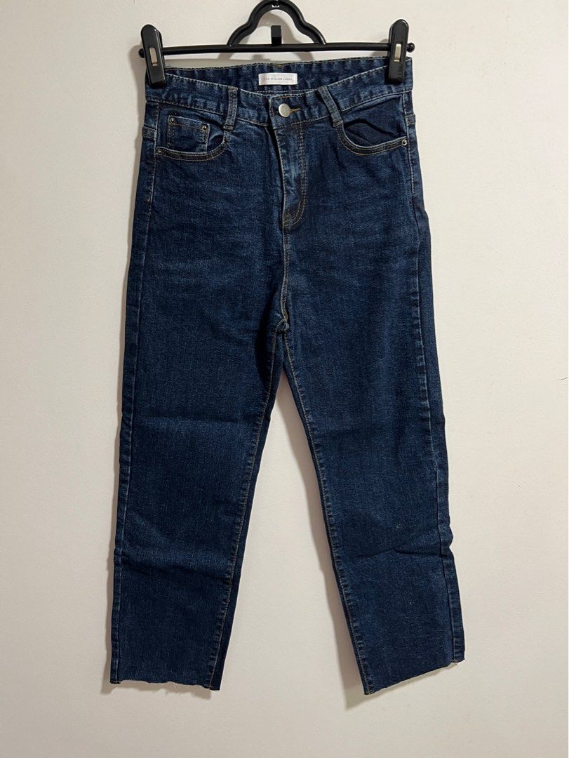 The Willow Label Straight Cut Jeans in Dark Denim, Women's Fashion ...
