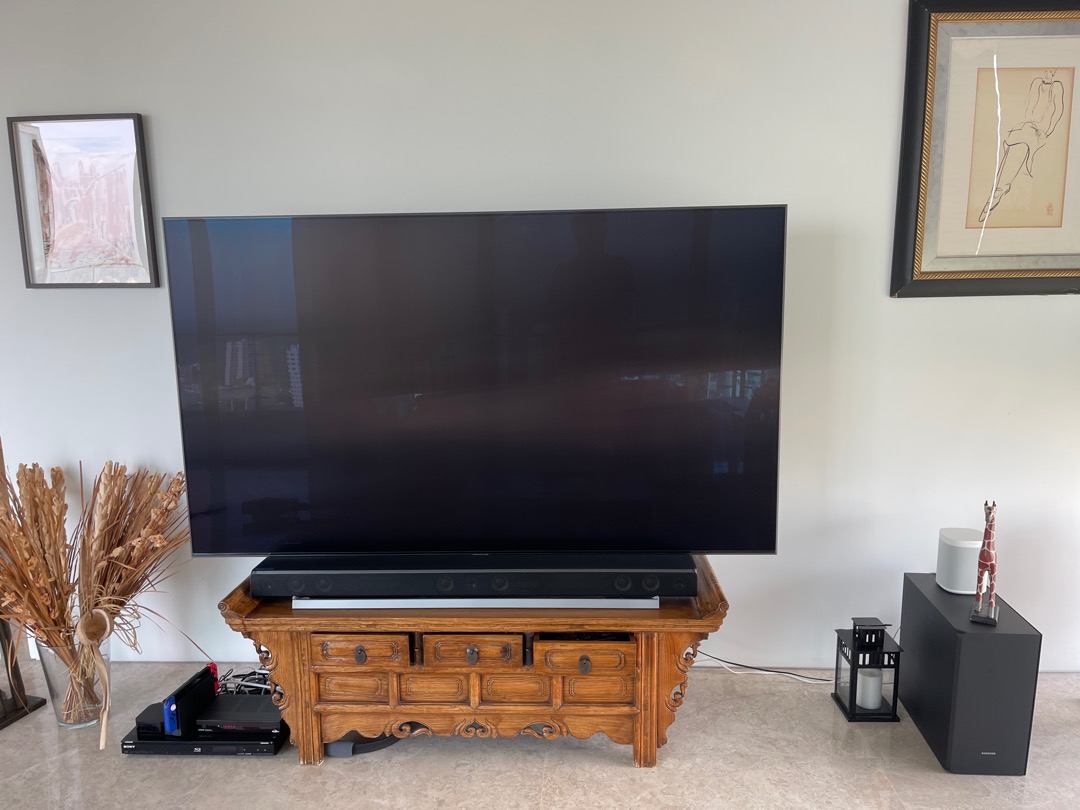 TV Samsung QLED 4K 75 Inch Q80R SMART TV plus Soundbar new price 10,000 ...