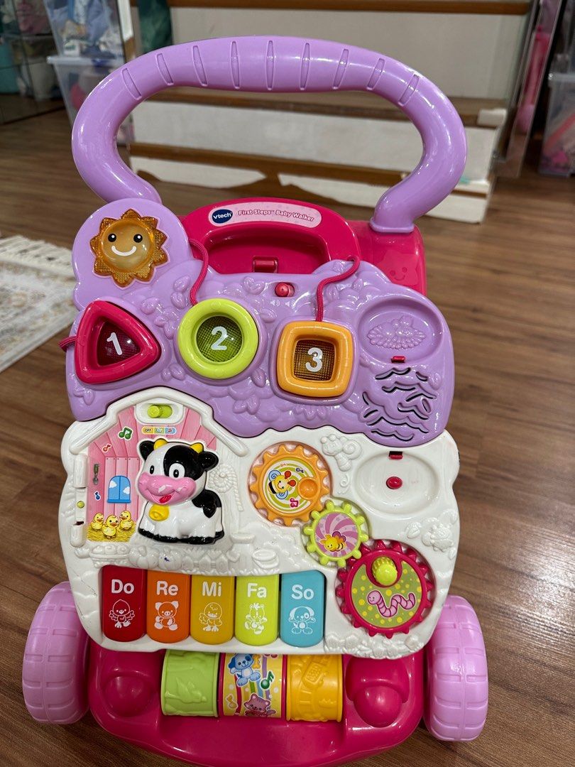 Vtech First step baby Walkers pink, Babies & Kids, Infant Playtime on ...