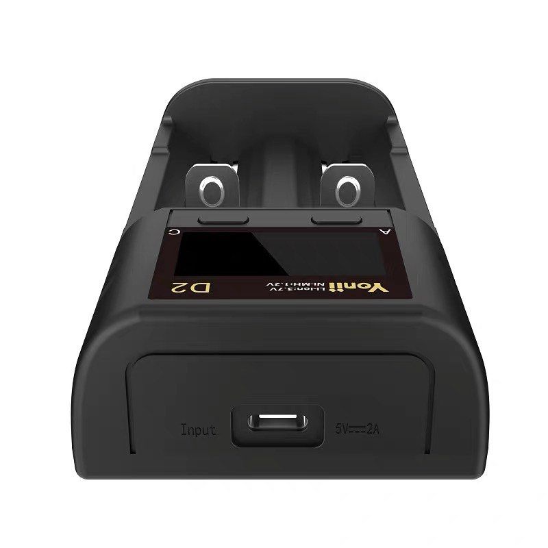 Yonii D2 Dual Slot 5V2A USB-C LCD Battery Charger 18650 21700 26650 1.2V AA AAA C, Mobile Phones ...