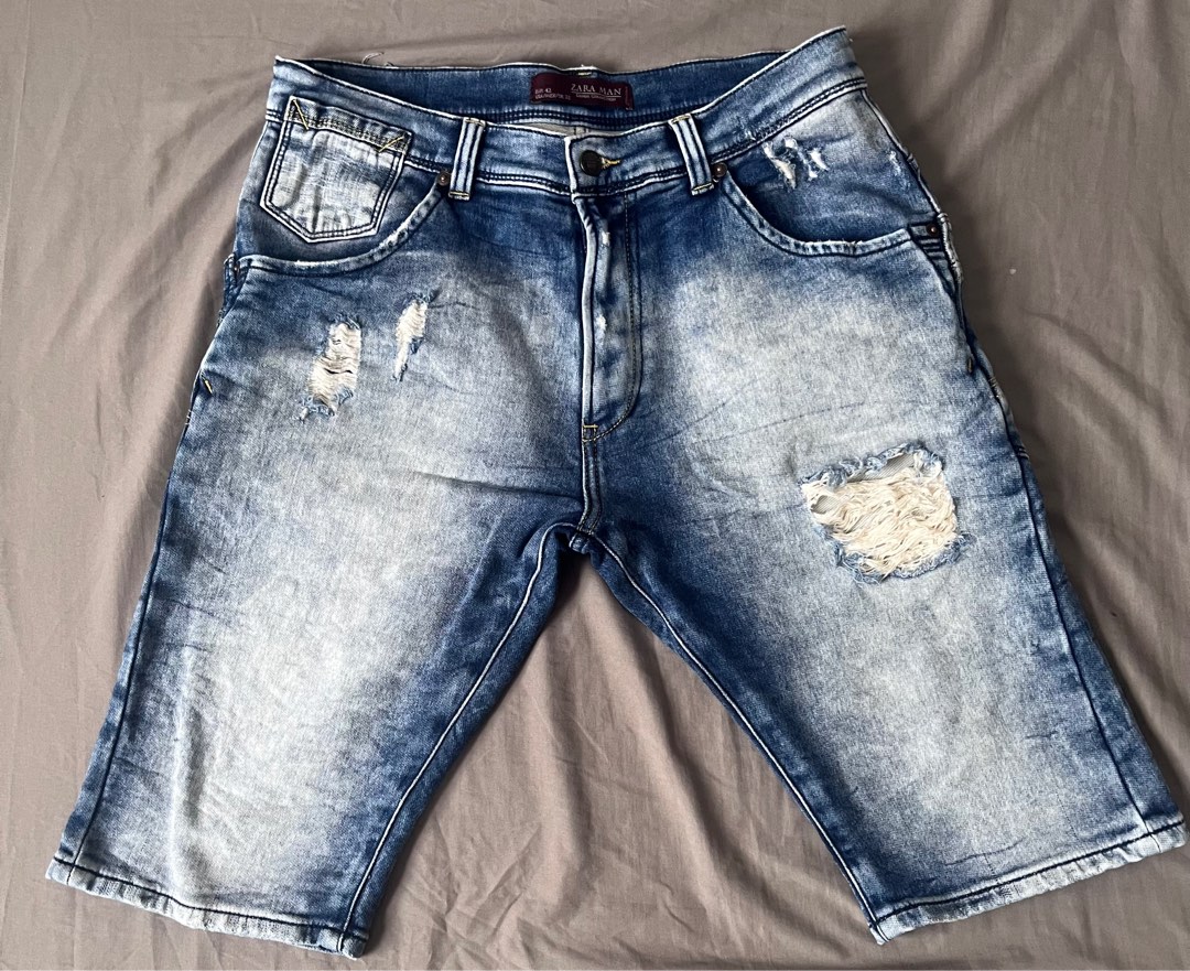 Zara Tattered Short, Men's Fashion, Bottoms, Shorts on Carousell