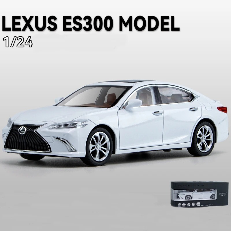 1:24 Lexus white ES300 Alloy Car Model Simulation Model With Light And ...