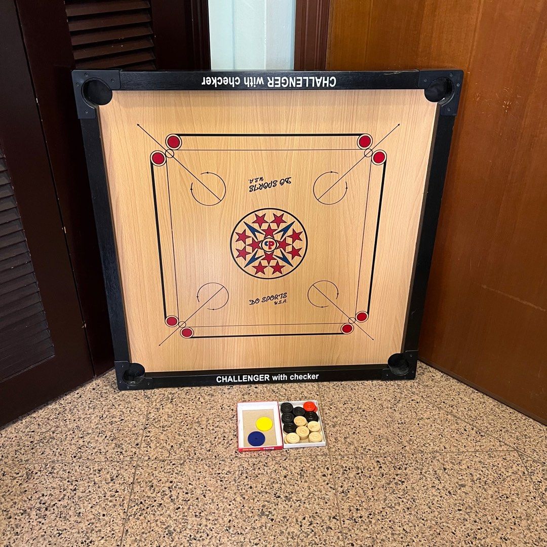 2 sided Chess Carrom Board + Strikers + Seeds, Hobbies & Toys, Toys ...