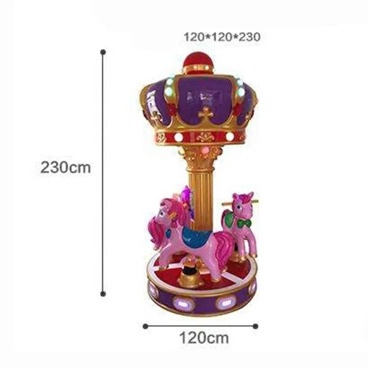 3 Players Coin operated kiddie rides Portable Carousel Small Fairground ...