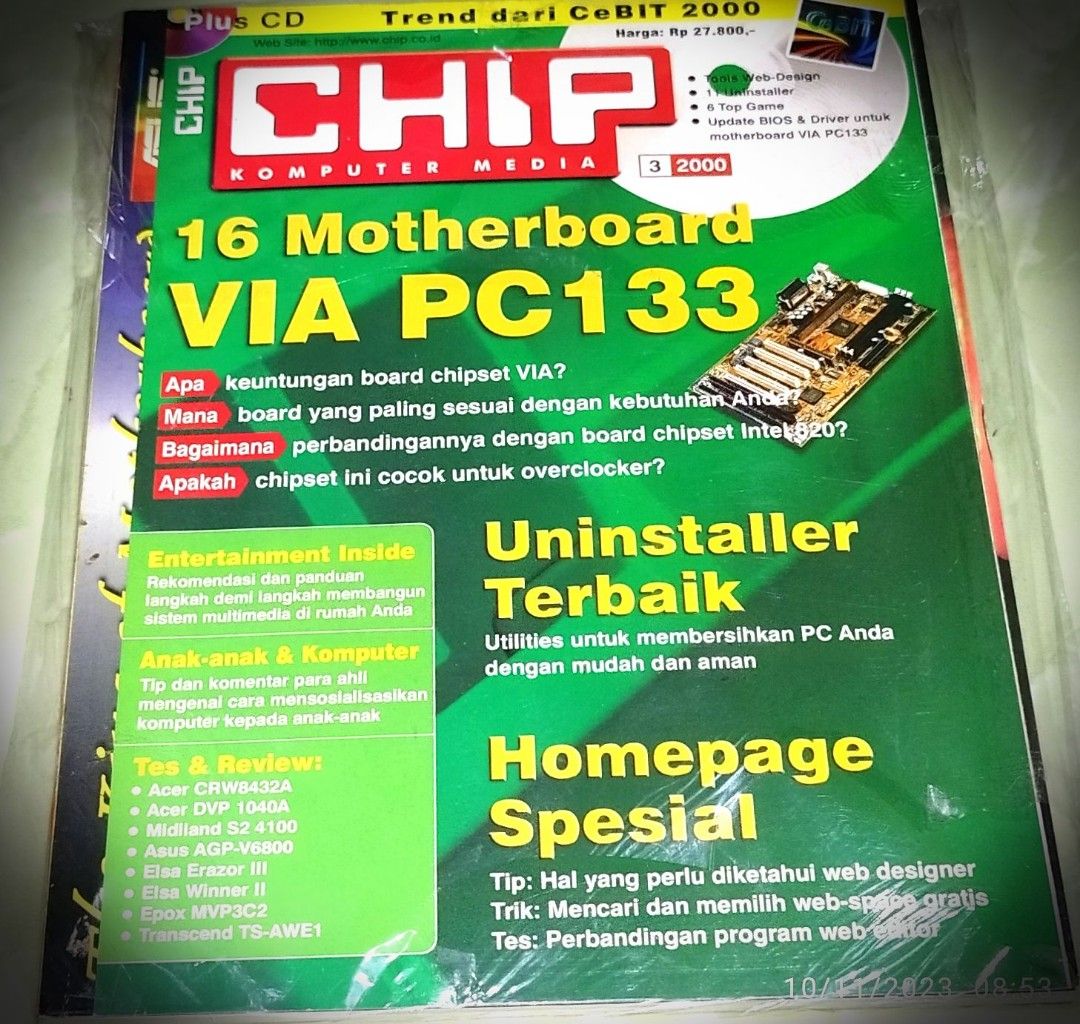 6 Majalah CHIP THN.2000 (no.3,4,5,6,7 & 11) bonus 3 CD asli, Buku & Alat Tulis, Majalah ...