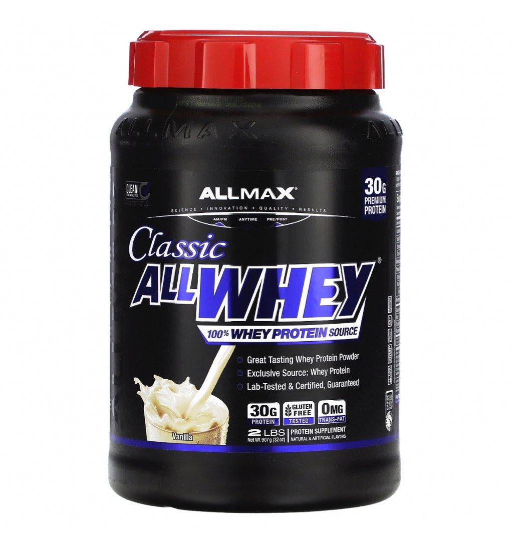 Allmax Allwhey classic 全乳清蛋白 whey protein powder 蛋白粉, 健康及營養食用品, 健康補充品 ...