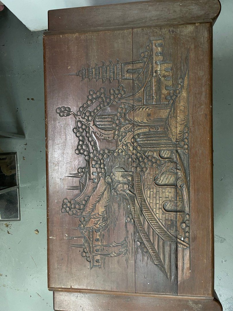 Antique handcrafted wooden console box, Hobbies & Toys, Memorabilia ...
