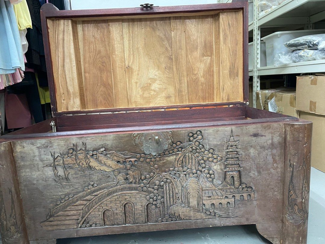 Antique handcrafted wooden console box, Hobbies & Toys, Memorabilia ...