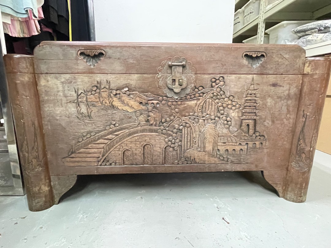 Antique handcrafted wooden console box, Hobbies & Toys, Memorabilia ...