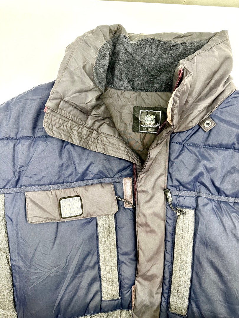 Big Size Men Puffer Winter Jacket (Blue & Gray), Men's Fashion, Coats ...