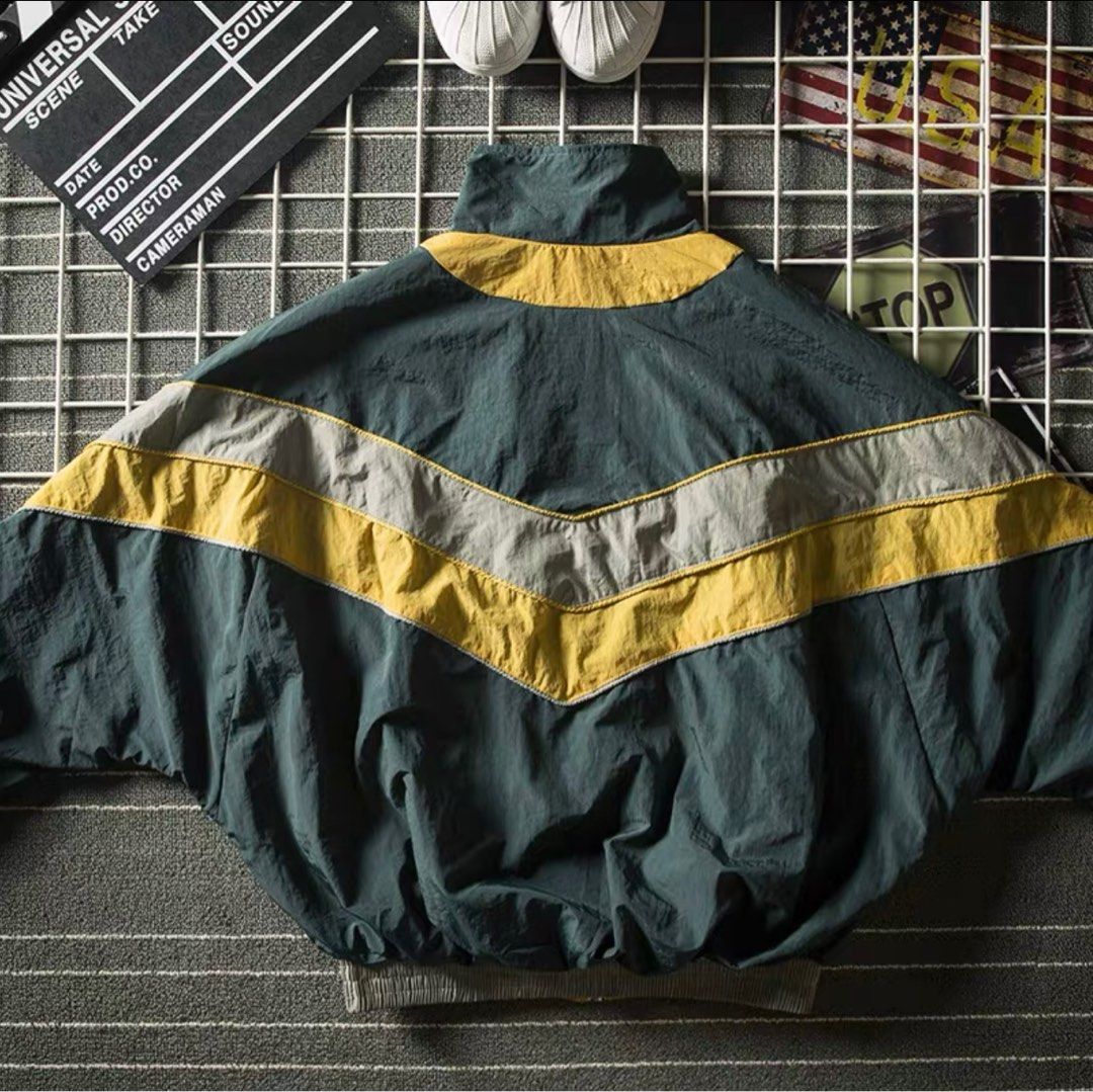 (BRAND NEW) Oversized Vintage Retro Jacket Red Blue Green Yellow Korean ...