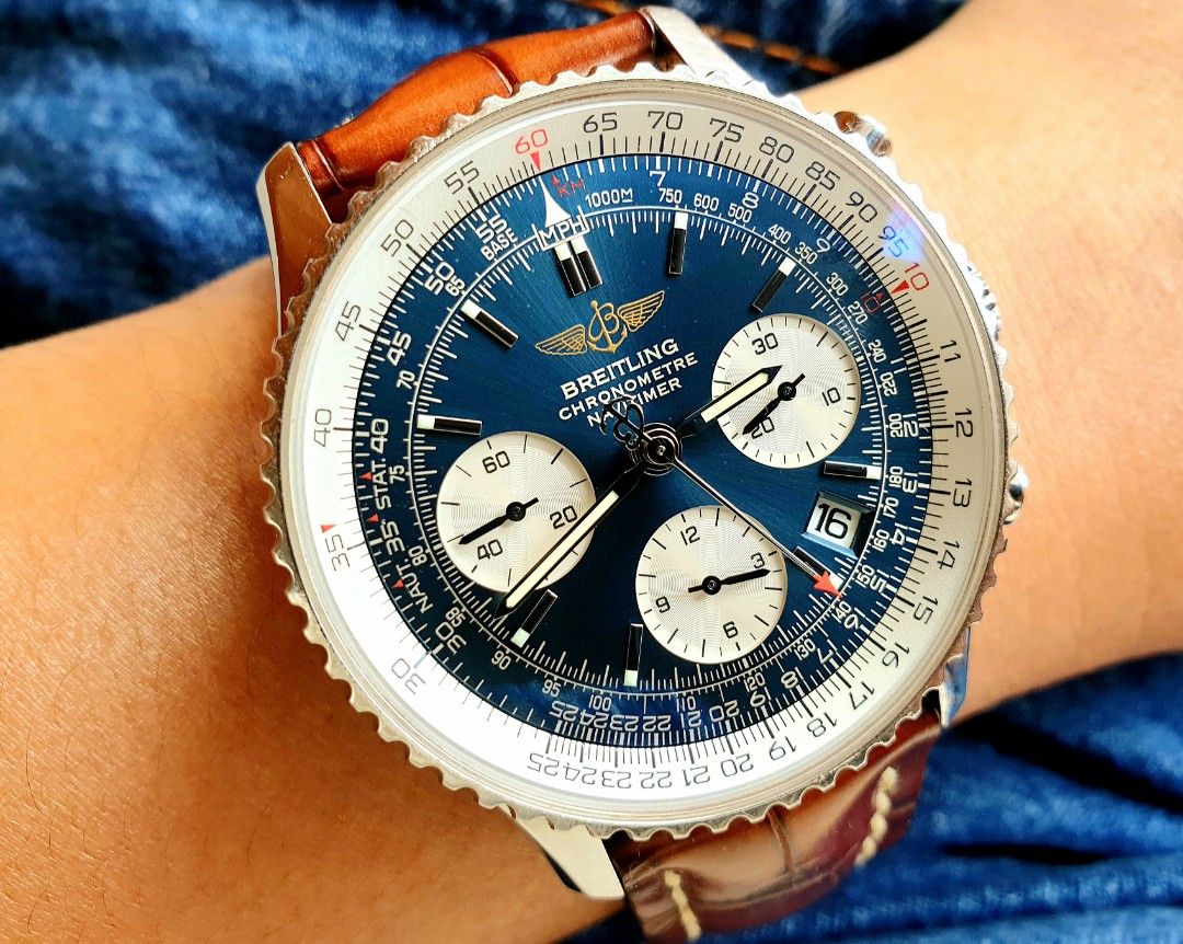 Breitling Navitimer COSC Chronograph automatic Blue Dial pilot watch ...