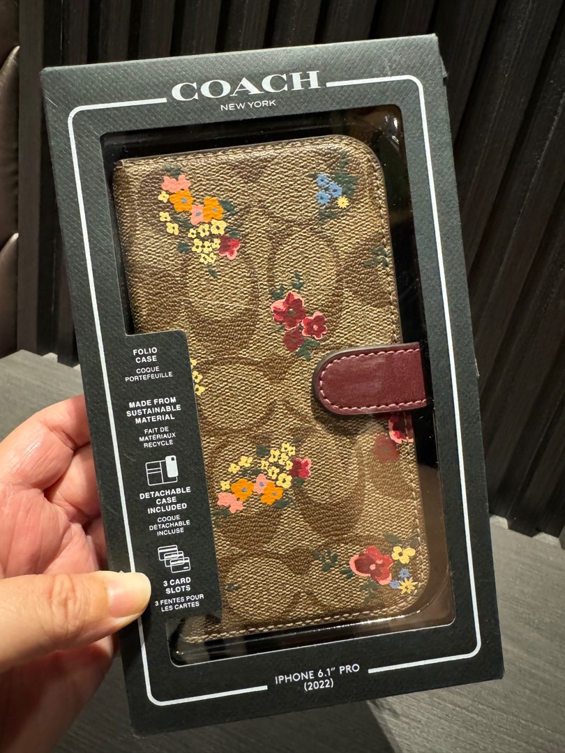 Coach iphone 14 pro casing with cards holder, Mobile Phones & Gadgets ...