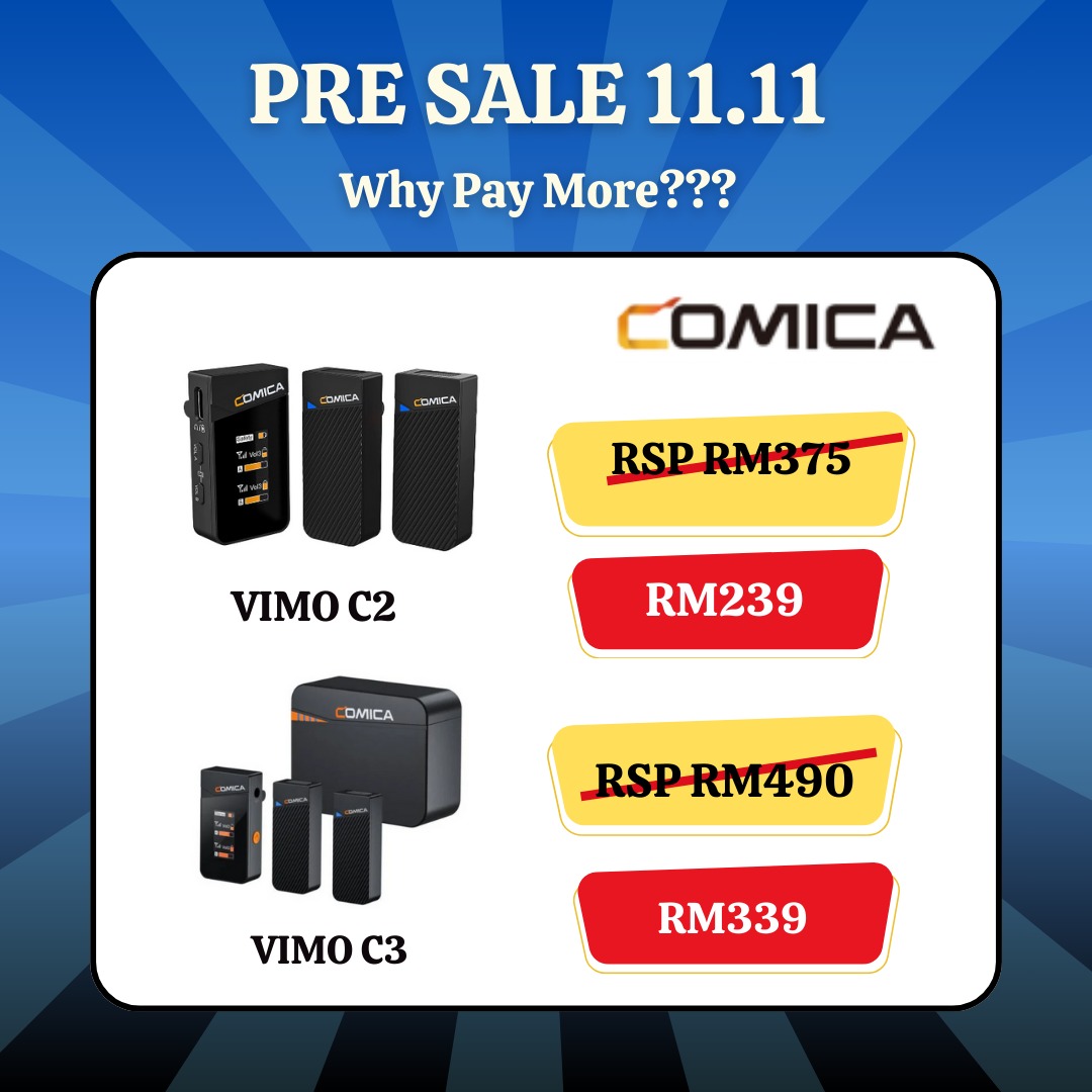 COMICA Vimo C2 / C3 2.4G Dual-Channel Mini Wireless Lavalier Microphone ...