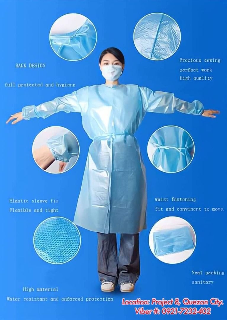 DISPOSABLE LAMINATED PPE ISOLATION GOWN, Health & Nutrition, Medical ...