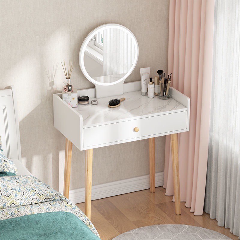 Dressing Table 50cm White Mable with Mirror and Chair, Furniture & Home ...