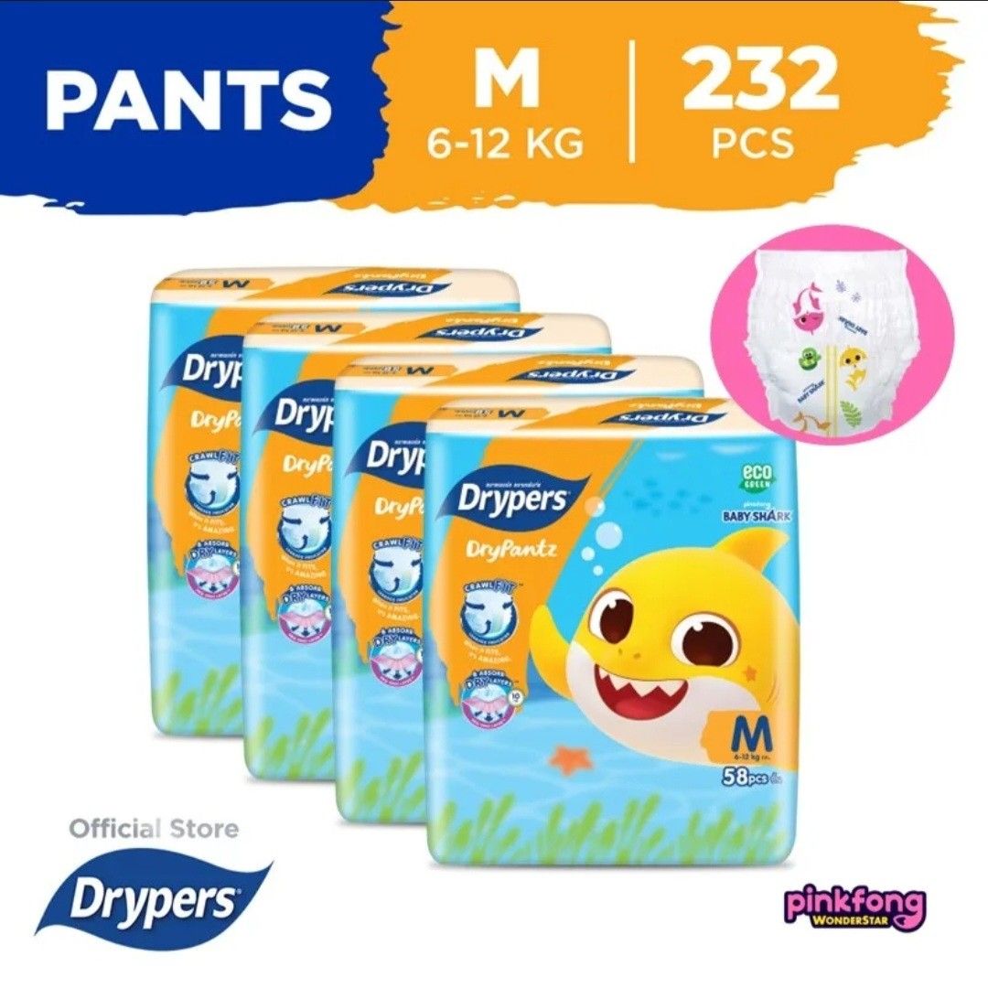 Drypers Drypantz M Size (Pinkfong Series with more pieces!), Babies ...