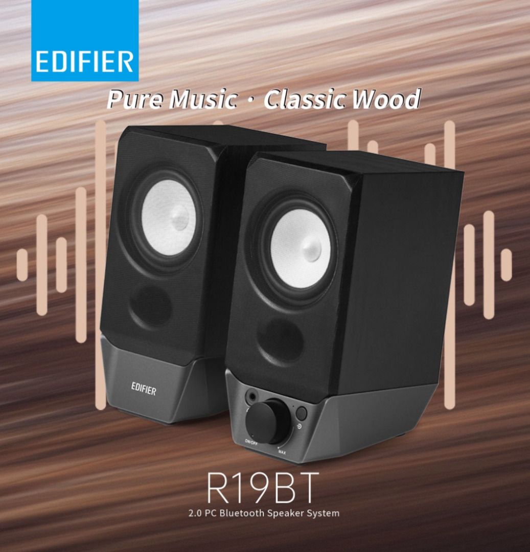 Edifier R19BT 2.0 PC Speaker System with Bluetooth 5.3 , USB , AUX , 4W ...