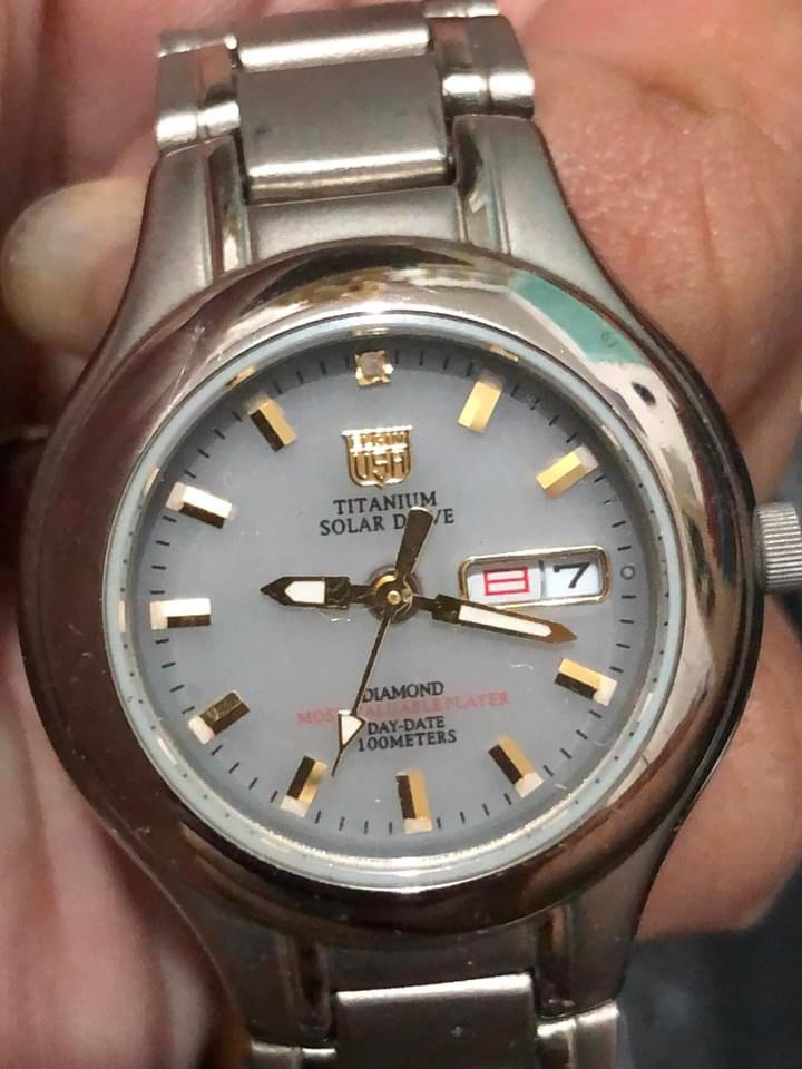 Elgin Titanium Diamond SOLAR DRIVE, Luxury, Watches on Carousell