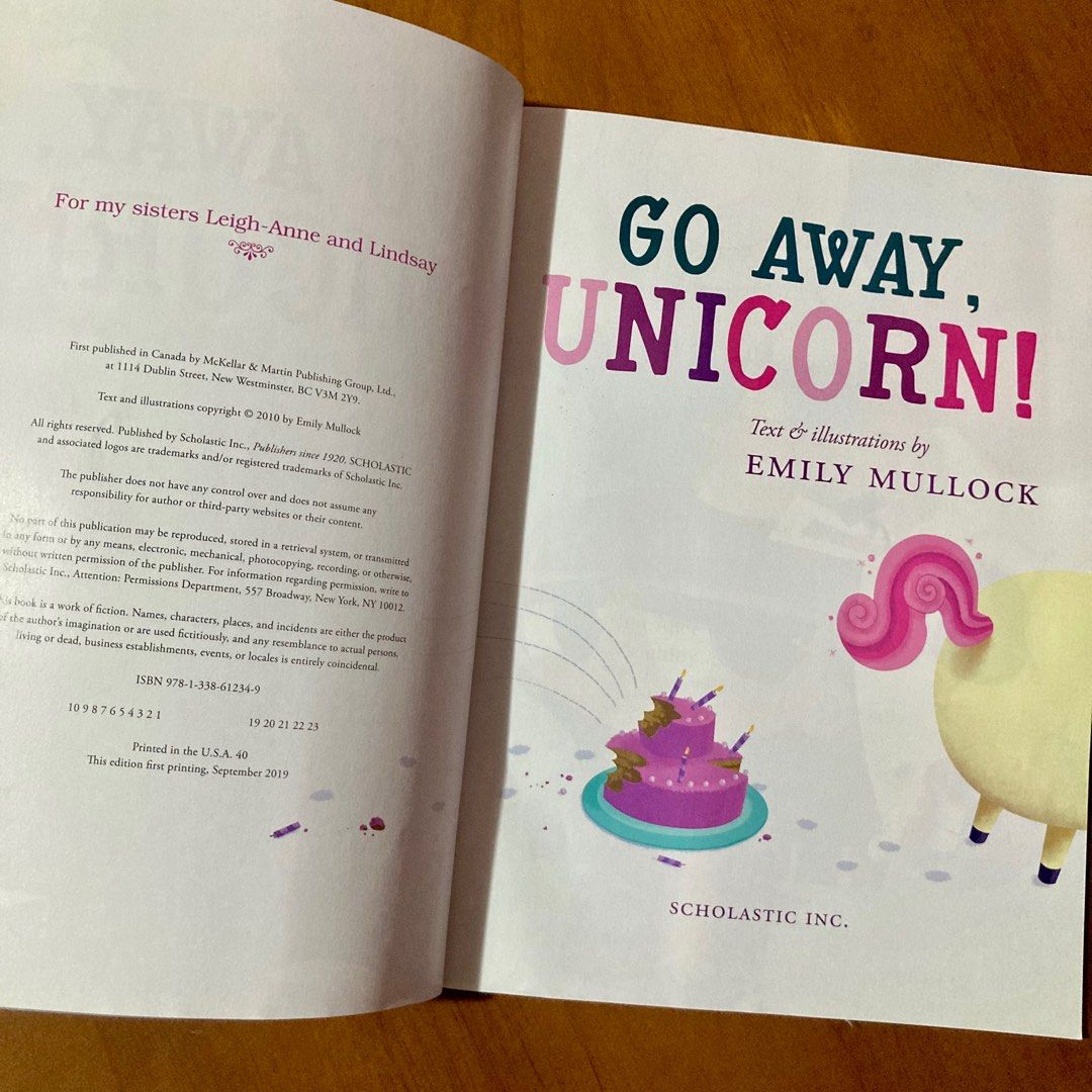 Go Away, Unicorn! By Emily Mullock (Scholastic Books), Hobbies & Toys ...