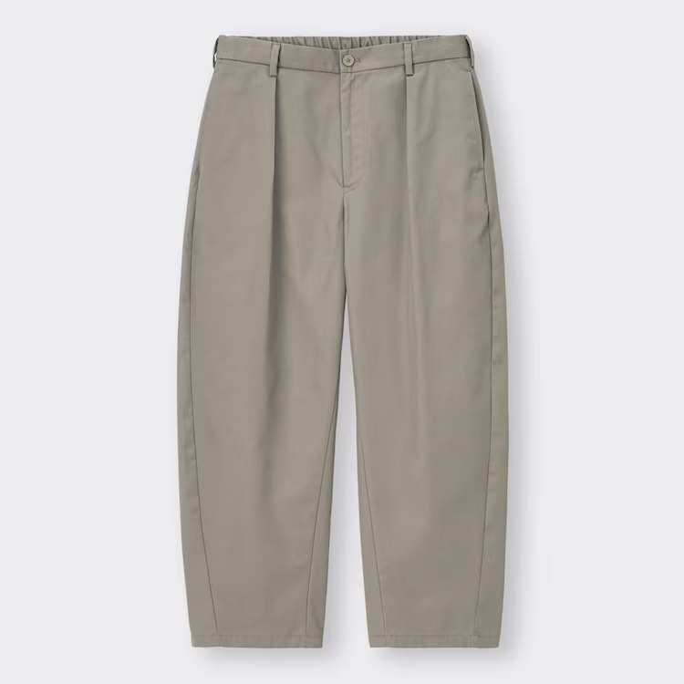 GU by Uniqlo Tuck Wide Pants, Men's Fashion, Bottoms, Trousers on Carousell