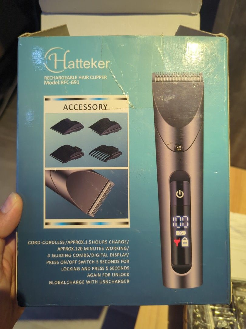 Hatteker rechargeable hair clipper+ nose trimmer, Beauty & Personal Care, Bath & Body, Hair ...
