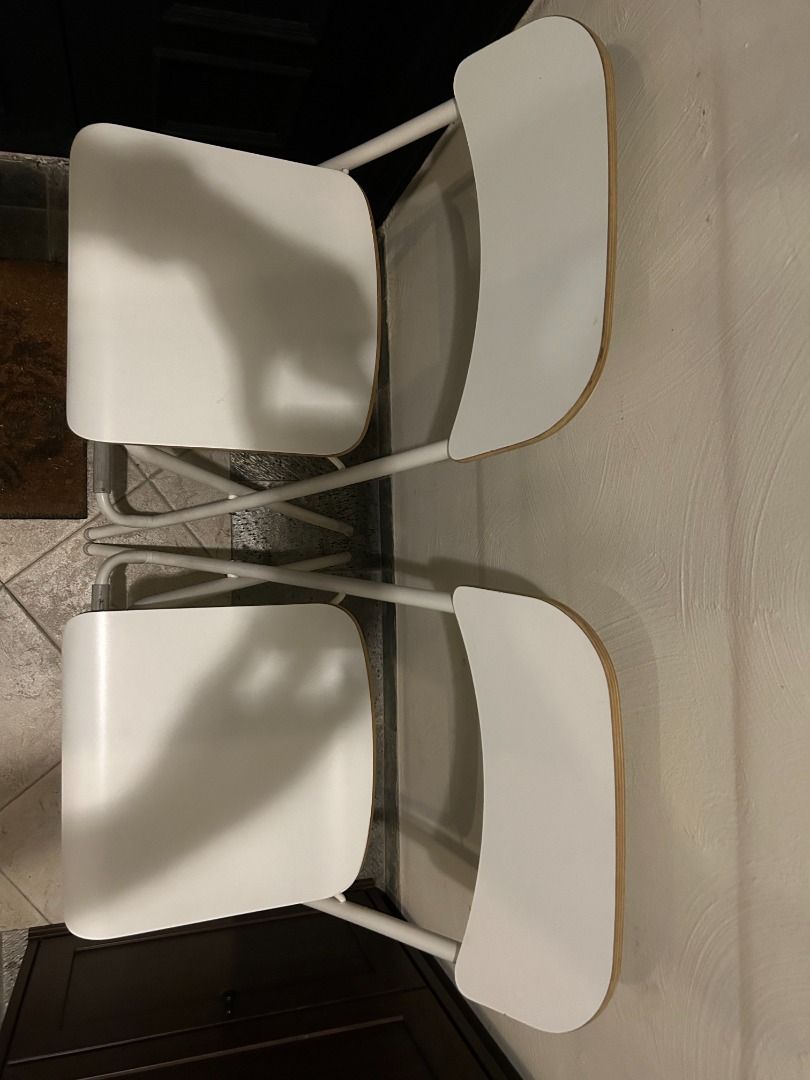 IKEA Franklin Foldable Bar Stool Chairs (white colour), Furniture ...