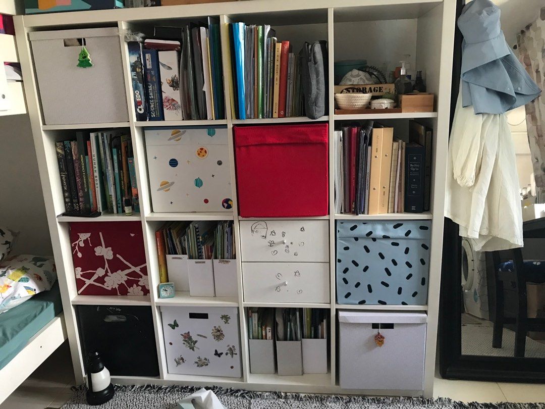 IKEA Kallax bookshelf cabinet white, Furniture & Home Living, Furniture, Shelves, Cabinets ...