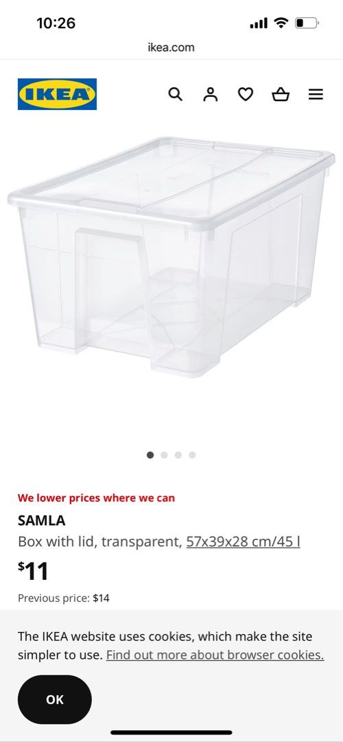 Ikea Samla Storage Box, Furniture & Home Living, Home Improvement ...