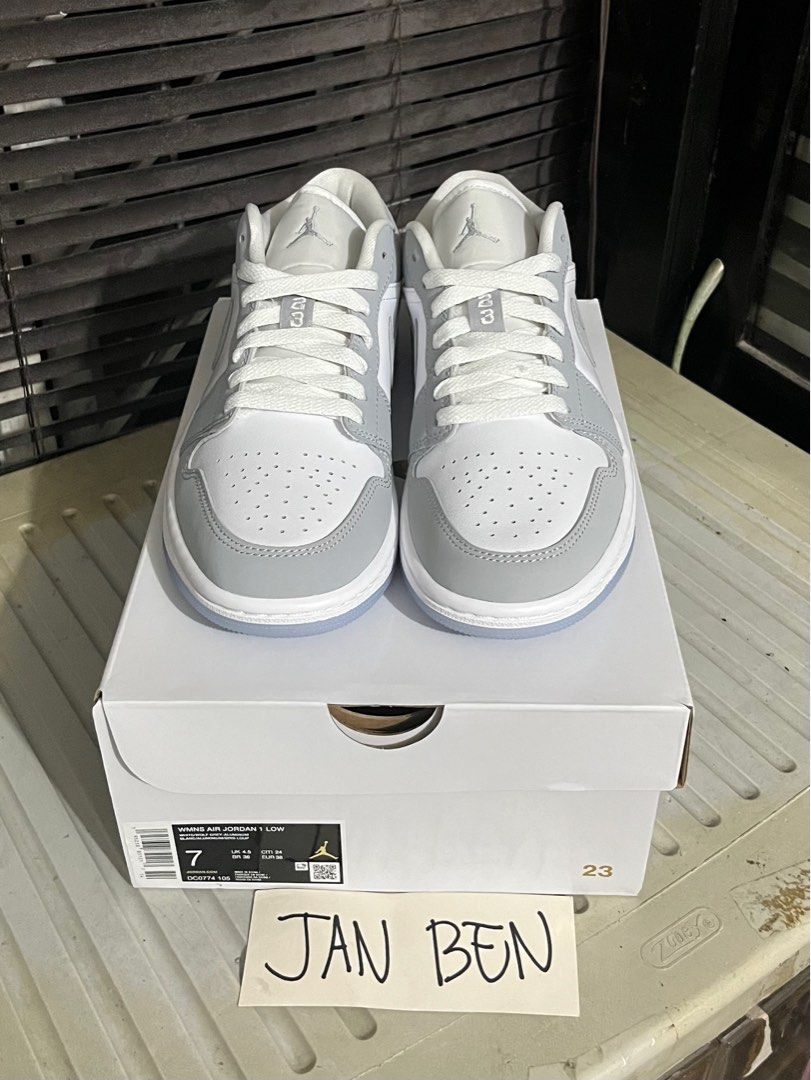 Jordan 1 Low “Wolf Grey”, Women's Fashion, Footwear, Sneakers on Carousell