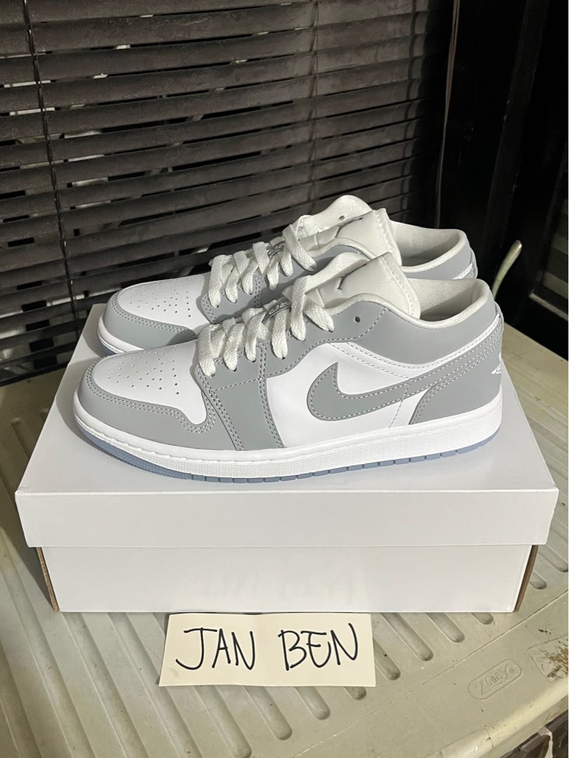 Jordan 1 Low “Wolf Grey”, Women's Fashion, Footwear, Sneakers on Carousell