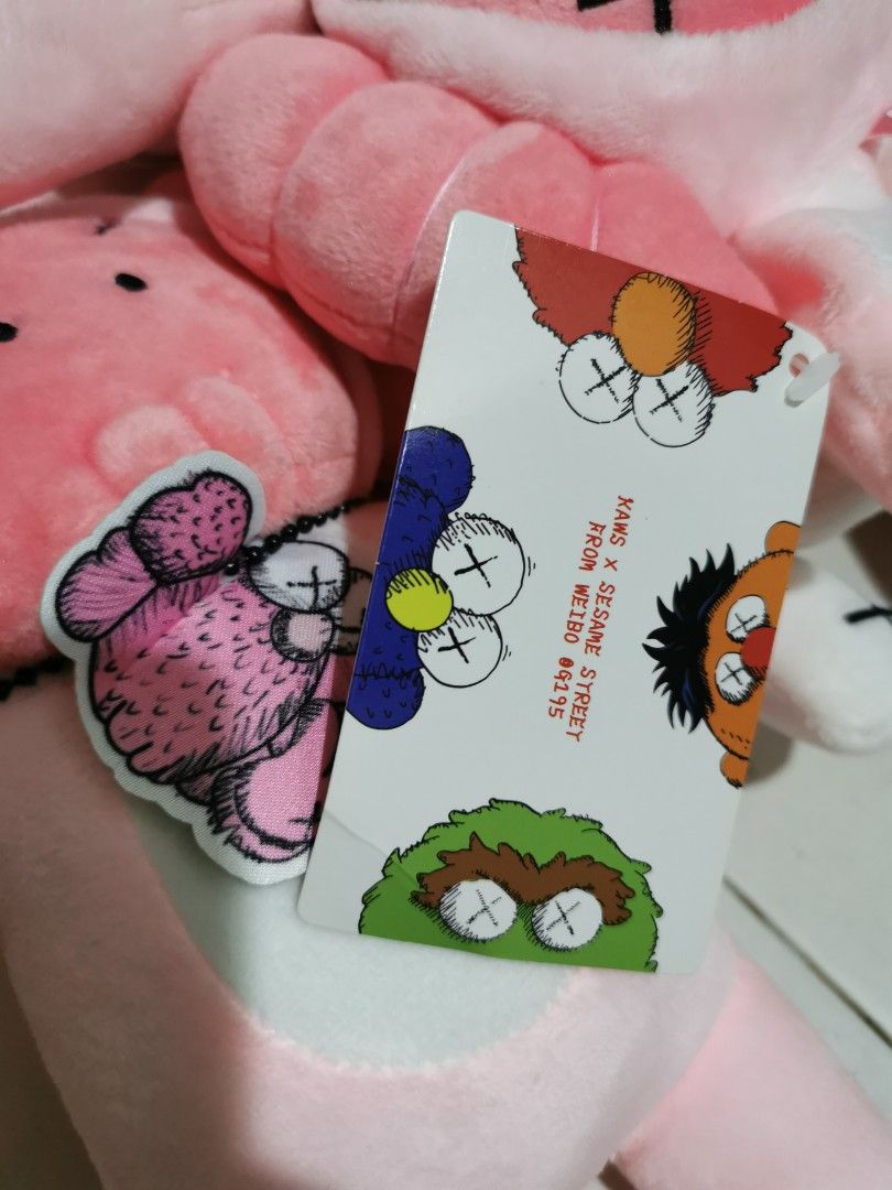 Kaws X Figure Model Soft Plush Patung Doll Sesame Street Bff Pink Cute ...