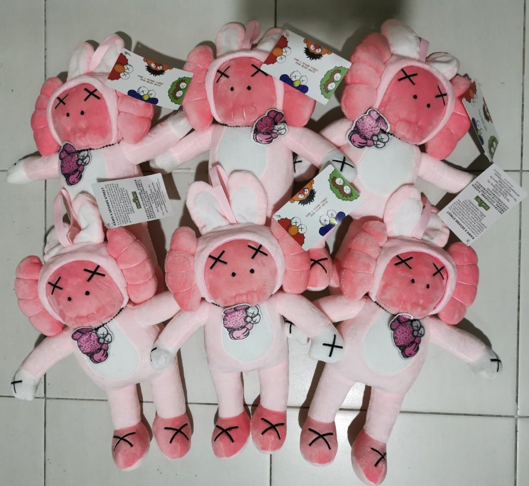 Kaws X Figure Model Soft Plush Patung Doll Sesame Street Bff Pink Cute ...