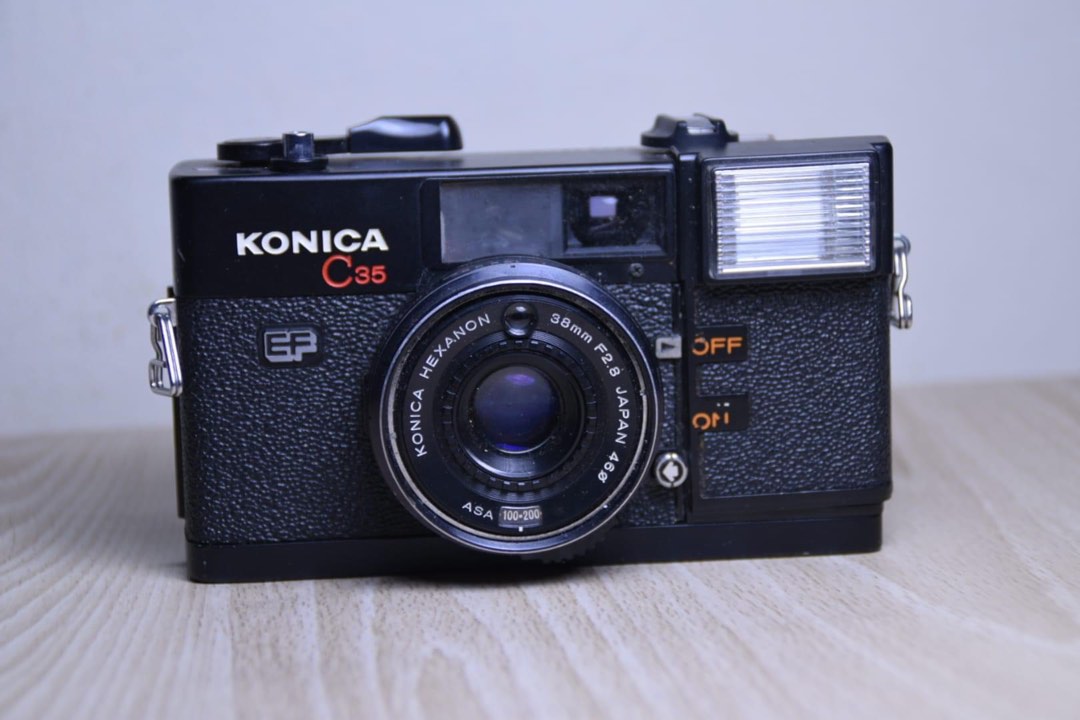 Konica C35 EF (2) Film Camera, Photography, Cameras on Carousell