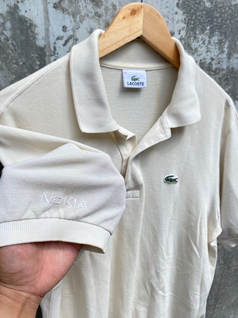 LACOSTE OFF WHITE POLO SHIRT, Men's Fashion, Tops & Sets, Tshirts & Polo Shirts on Carousell