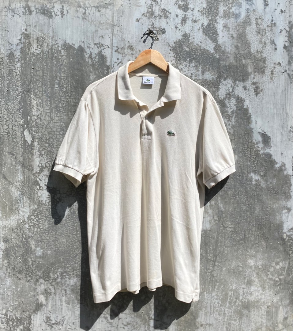 LACOSTE OFF WHITE POLO SHIRT, Men's Fashion, Tops & Sets, Tshirts & Polo Shirts on Carousell