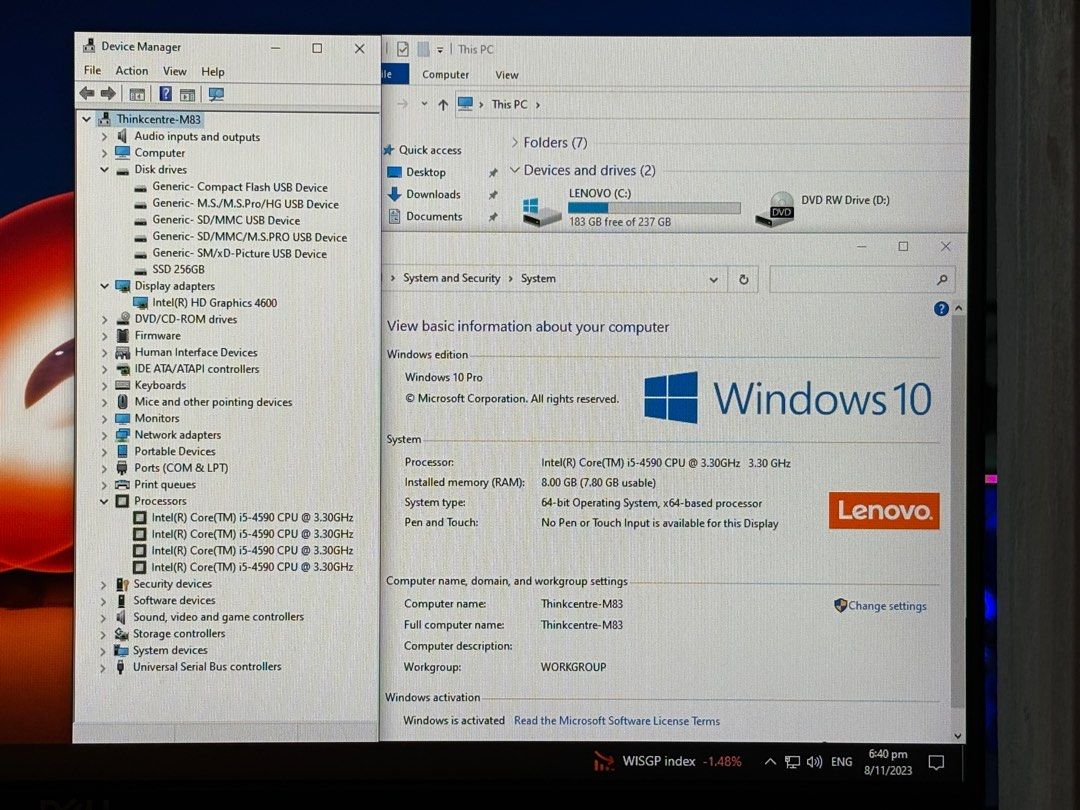 LENOVO ThinkCentre SFF Business Office WFH School Students HBL Desktop ...