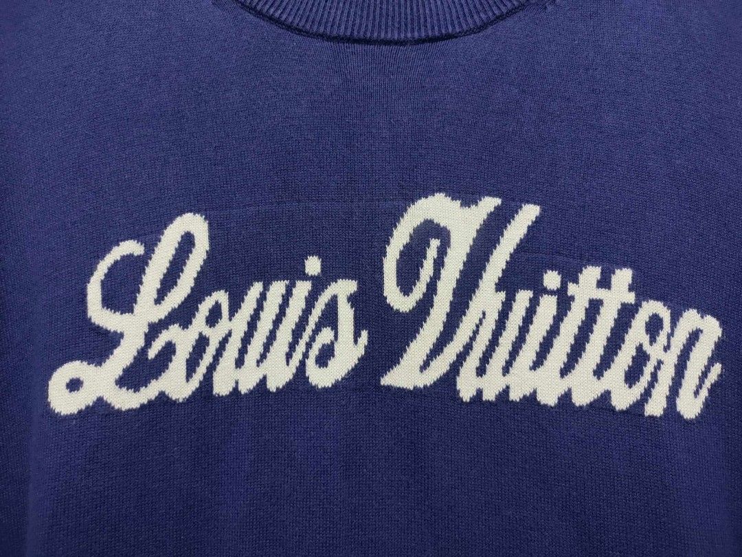 Louis Vuitton Script Logo Intarsia Tshirt(Knitted), Luxury, Apparel on ...
