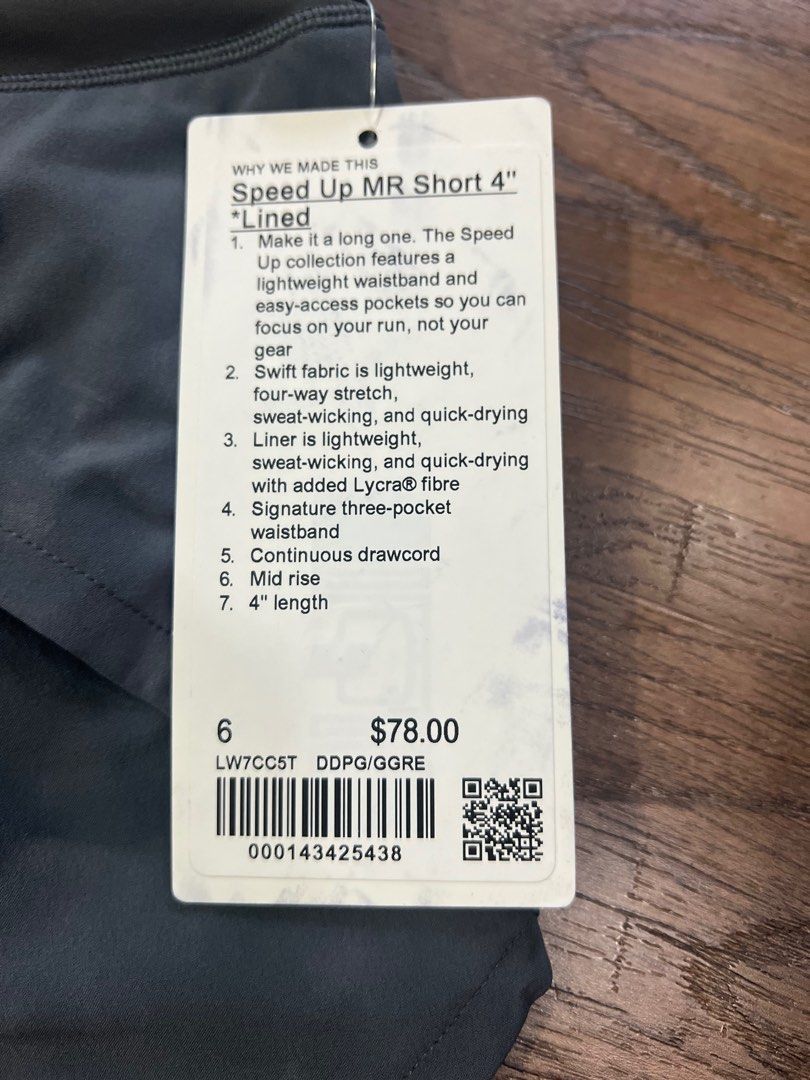 Lululemon speed up MR Short 4”, Women's Fashion, Activewear on Carousell