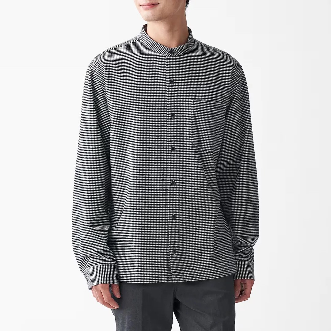 MUJI flannel cotton check longsleeve, Men's Fashion, Tops & Sets ...