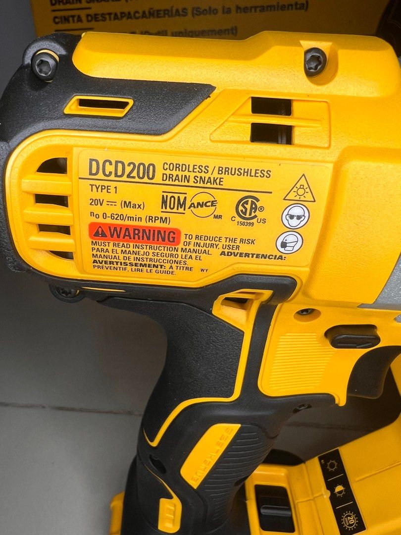 New Bare unit DEWALT 20V MAX* XR Brushless Drain Snake, Tool Only ...