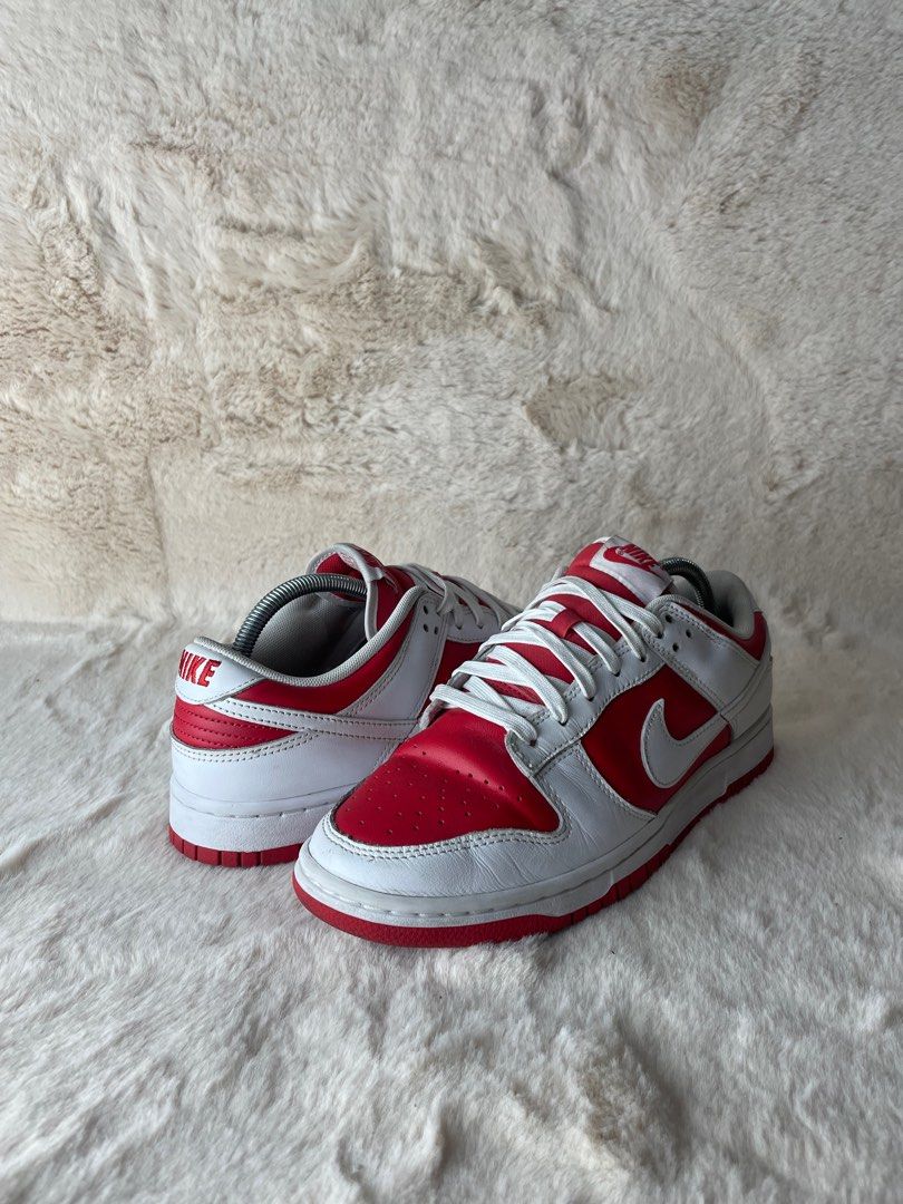 Nike Dunk Low Champion Red, Men's Fashion, Footwear, Sneakers on Carousell